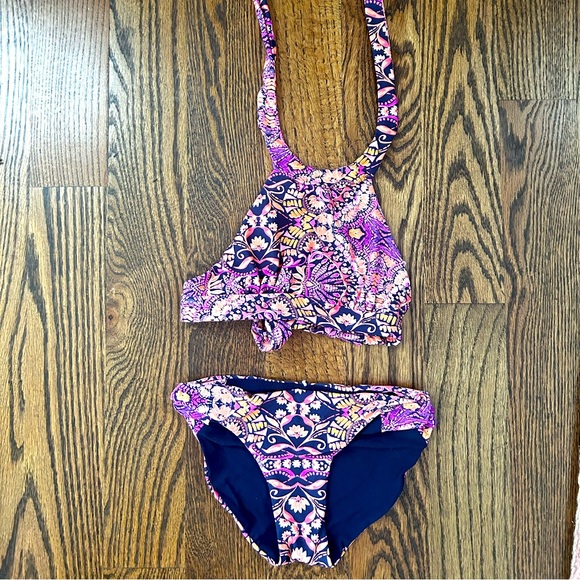 Oneill Swim Oneil Two Piece Bathing Suithalter Tie And Bright Pattern So Cute Poshmark